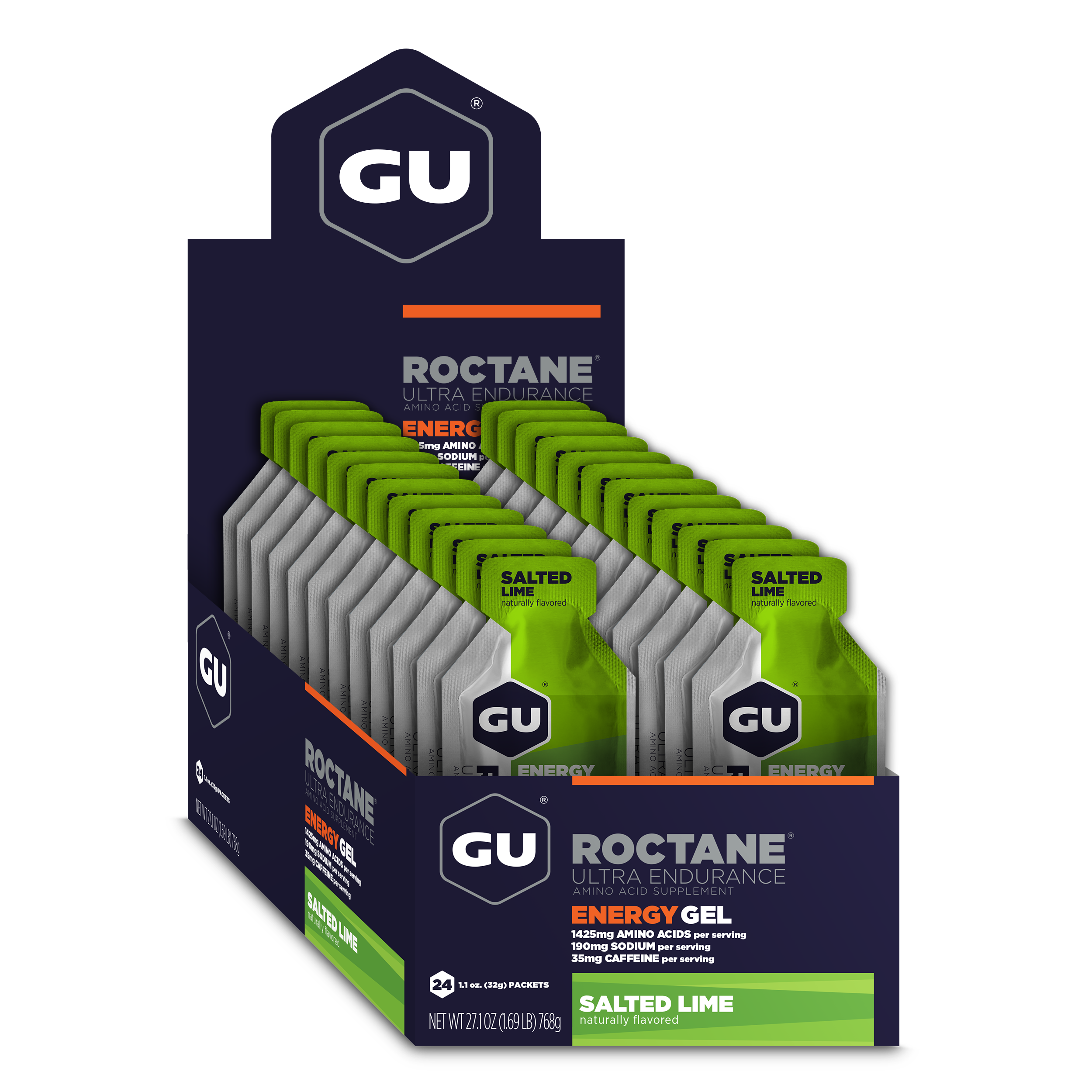GU Roctane Ultra Endurance Energy Gel (Box of 24/1.1oz Packs)